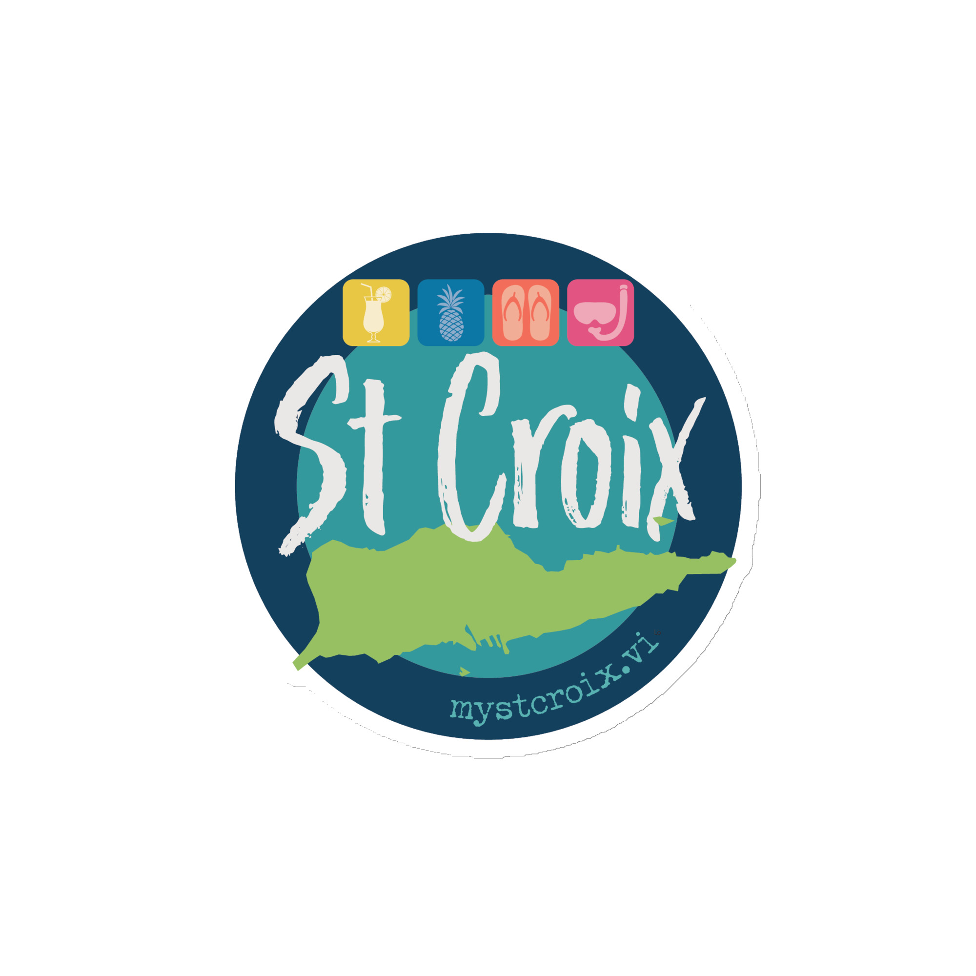 MyStCroix Logo 4x4 Magnet | St Croix USVI Travel Guide Virgin Islands